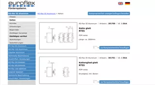 Catalogue for conveyor components - euroflex